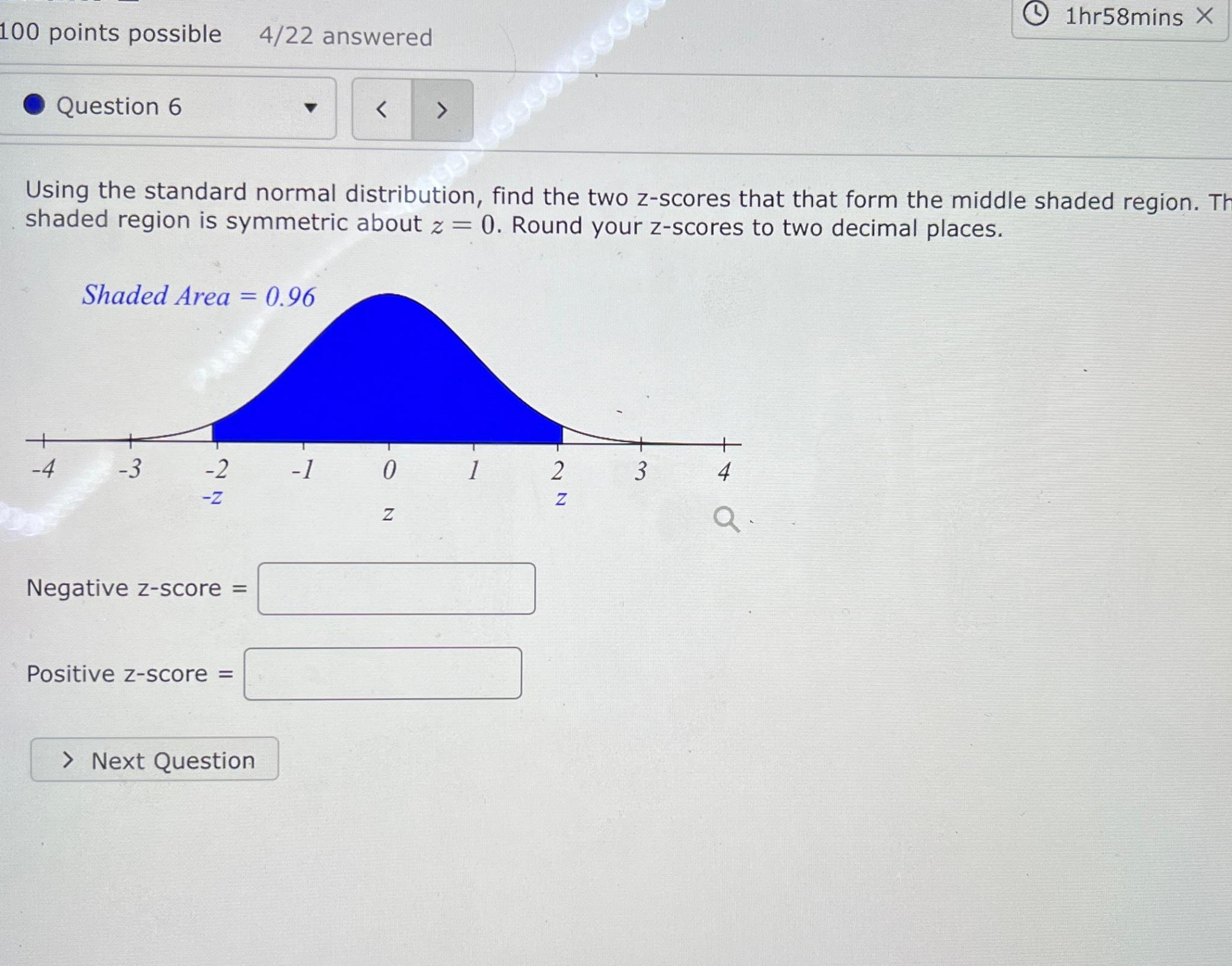 Solved Using the standard normal distribution, find the two | Chegg.com