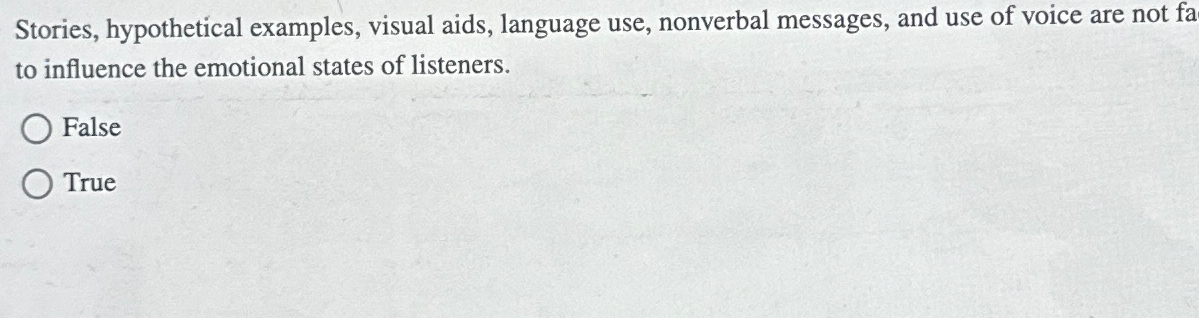Solved Stories, hypothetical examples, visual aids, language | Chegg.com