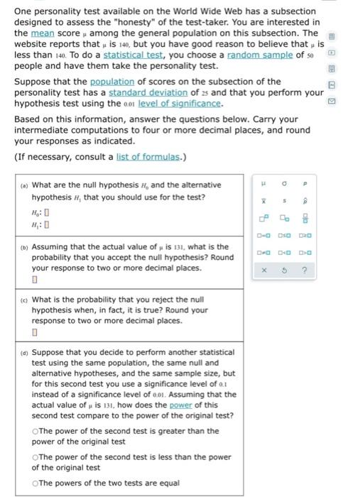 Solved One personality test available on the World Wide Web | Chegg.com Solved One personality test available on the World Wide Web | Chegg.com