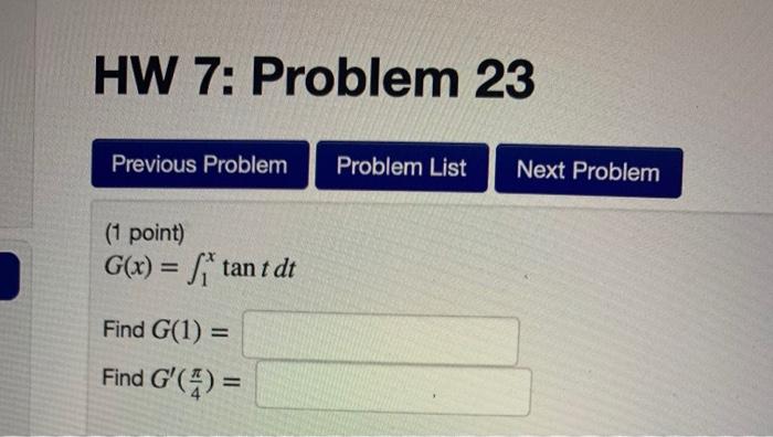 Solved HW 7: Problem 23 Previous Problem Problem List Next | Chegg.com