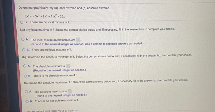 Solved Determine graphically any (a) local extrema and (b) | Chegg.com