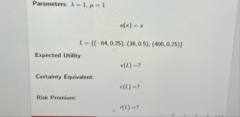 Solved Parameters: | Chegg.com