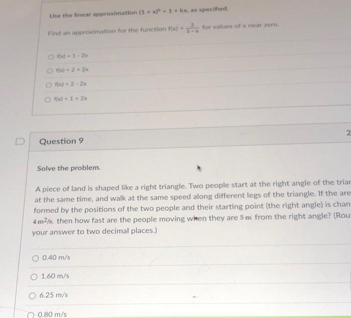 Solved Use the linear approximation (1+x)= 1+ kx, as | Chegg.com
