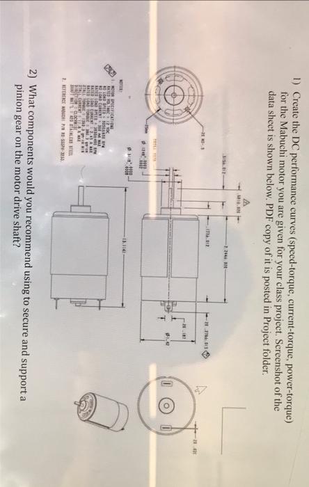 1) Create the DC performance curves (speed-torque, | Chegg.com