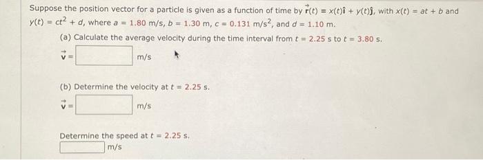 Solved Suppose the position vector for a particle is given | Chegg.com