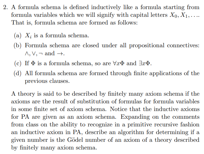 Solved A formula schema is defined inductively like a | Chegg.com
