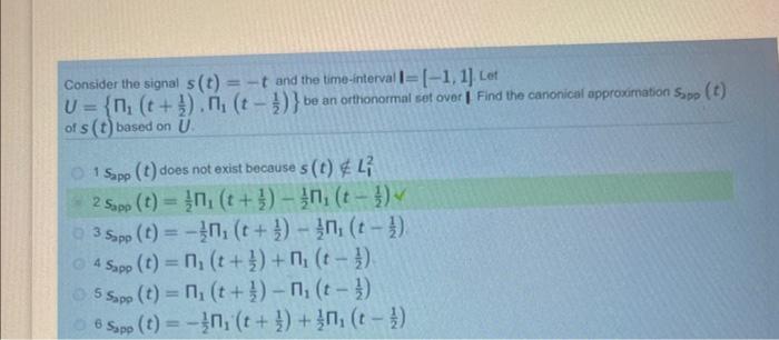 Solved Consider the signal s(t)=−t and the time-interval | Chegg.com