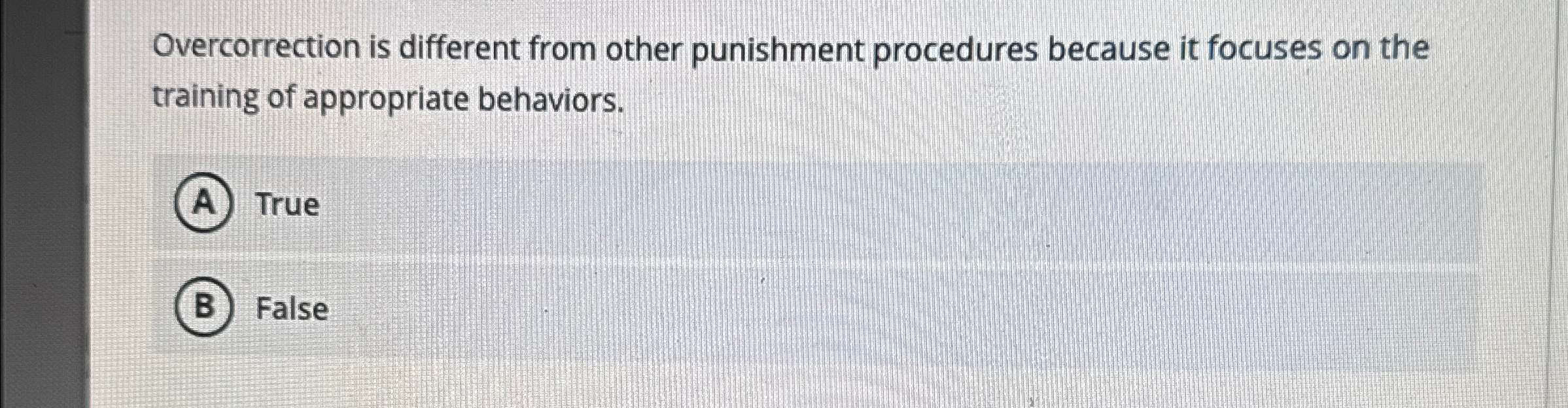 Solved Overcorrection is different from other punishment | Chegg.com