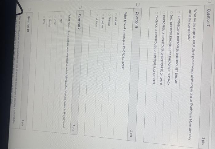 Solved What are the steps a DHCP client goes through when | Chegg.com