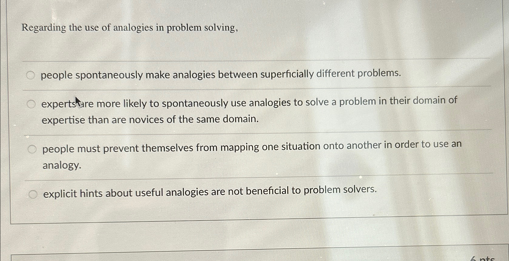 Solved Regarding the use of analogies in problem | Chegg.com