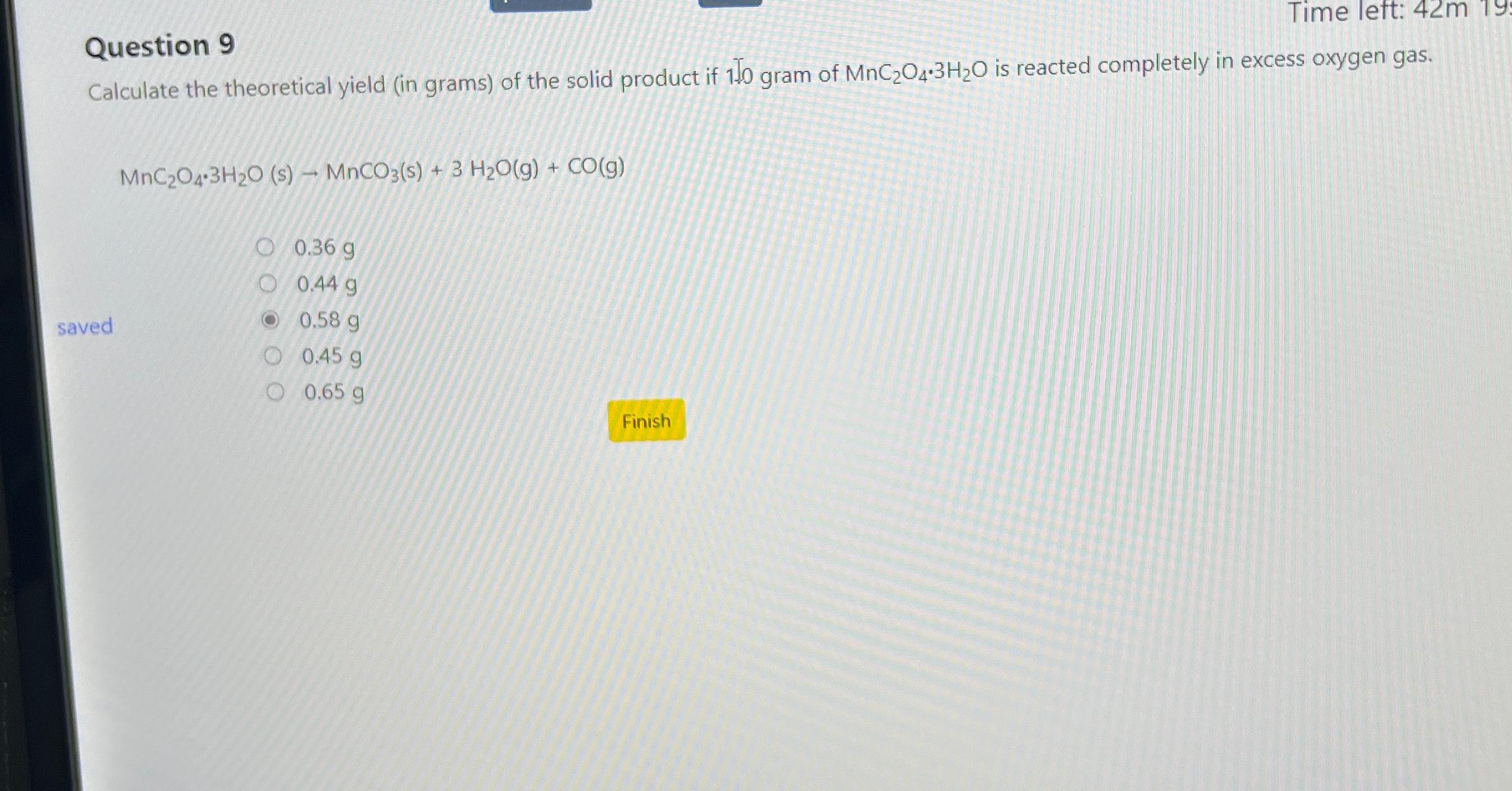 Solved Question 9Calculate the theoretical yield (in grams) | Chegg.com