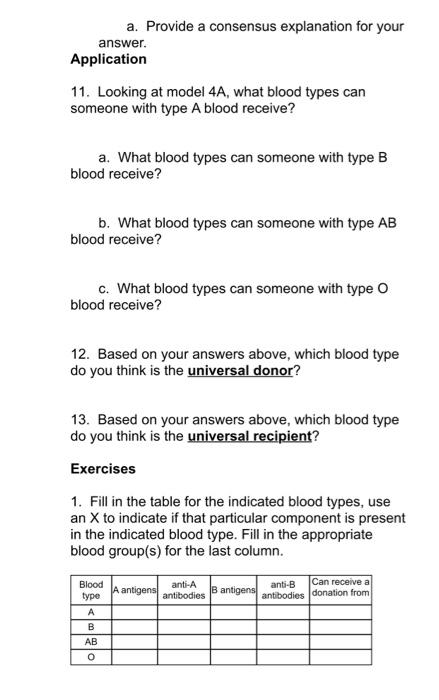 Solved Blood Groups Activity "What does your blood type | Chegg.com