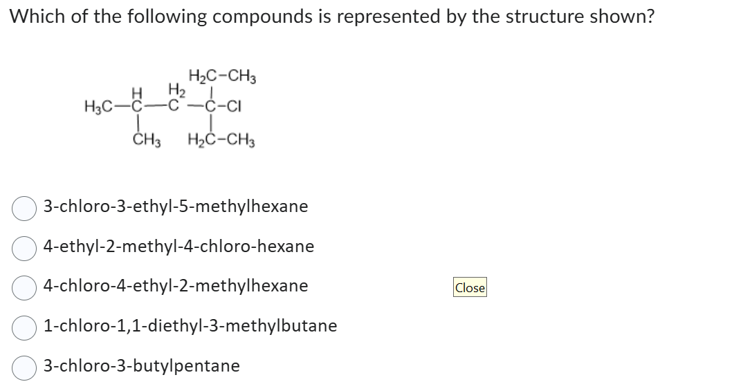 Solved Which of the following compounds is represented by | Chegg.com