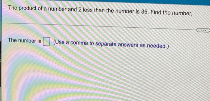 Solved The product of a number and 2 less than the number is | Chegg.com