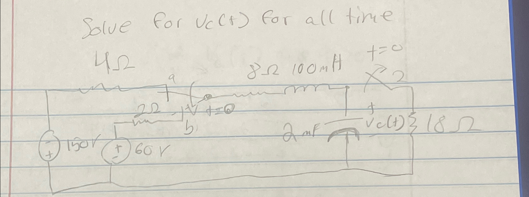 Solved Solve for VC(t) ﻿for all time | Chegg.com