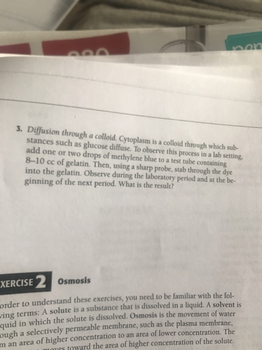 Solved non 3. Diffusion through a colloid. Cytoplasm is a | Chegg.com