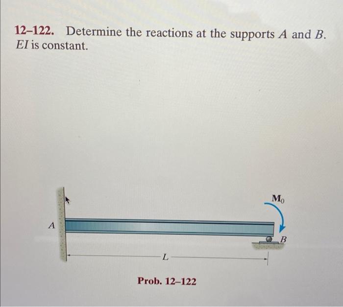 Solved 12 122 Determine The Reactions At The Supports A And