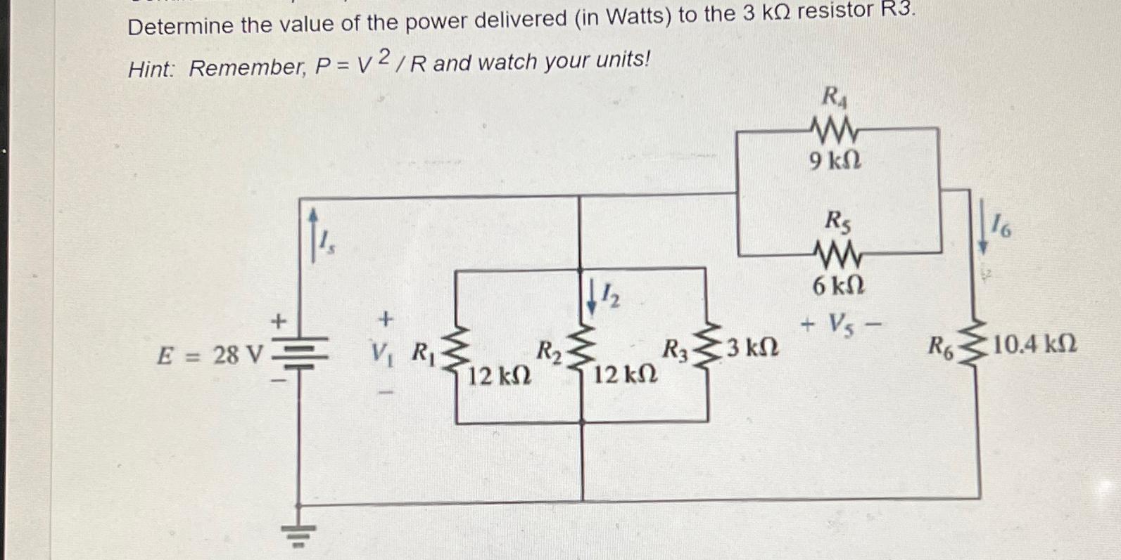 Solved Determine the value of the power delivered (in Watts) | Chegg.com