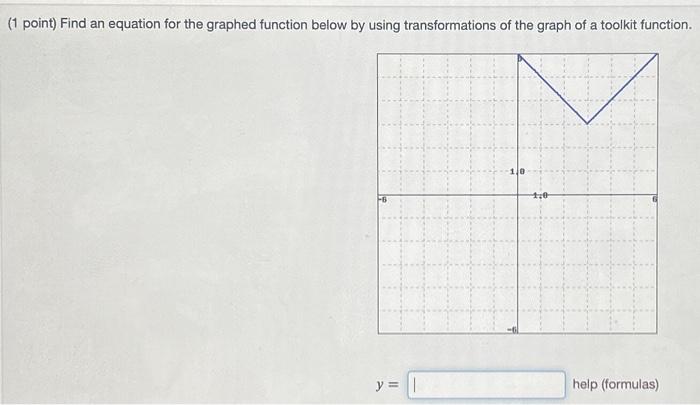 Solved (1 point) Find an equation for the graphed function | Chegg.com