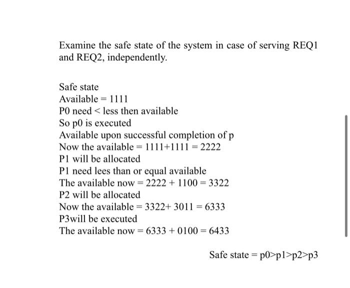 Solved Case study: An operating system uses the Banker's | Chegg.com
