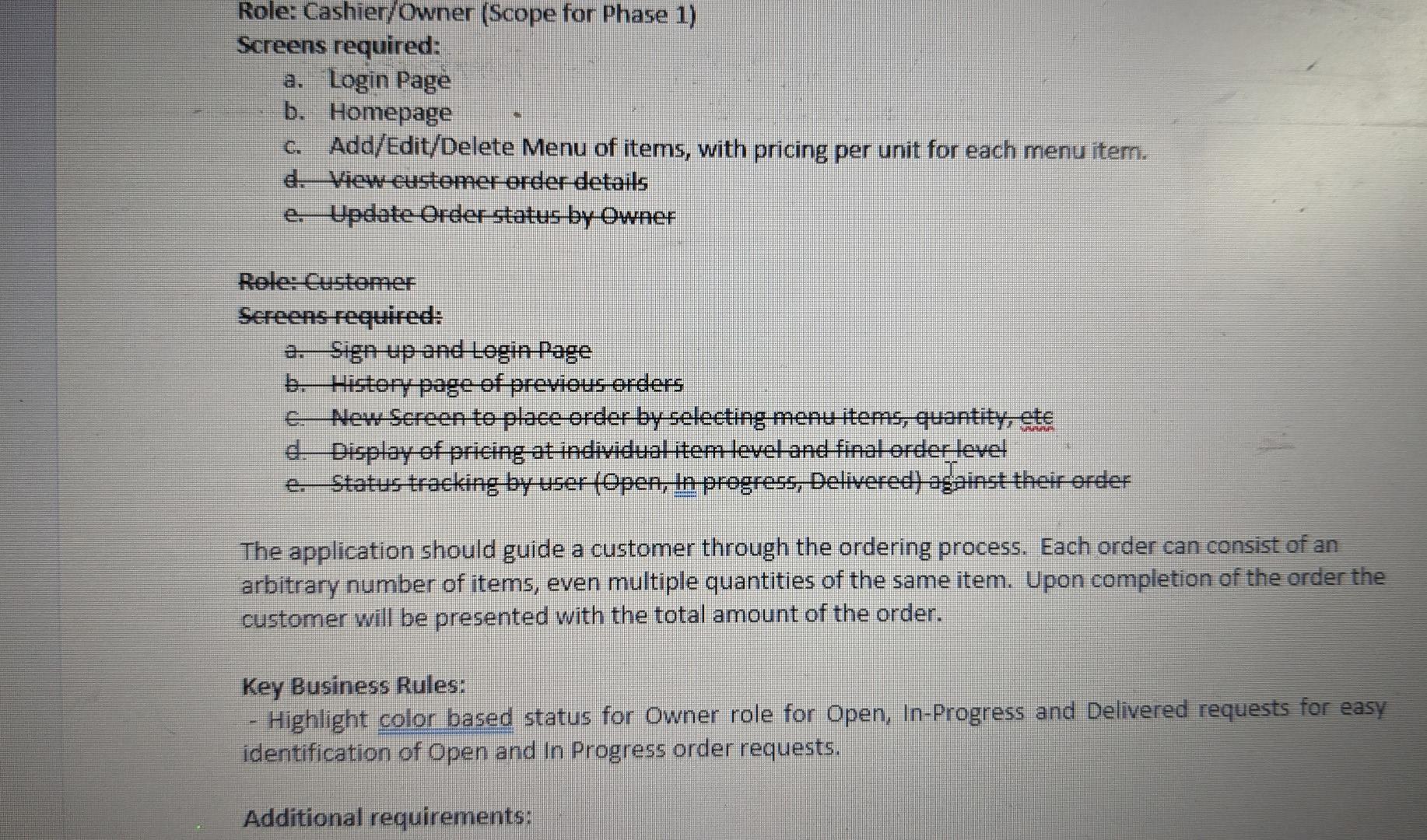Solved Use Case: Food Ordering Application The Infosys sales | Chegg.com