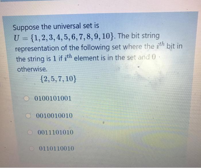Solved Suppose the universal set is U = | Chegg.com