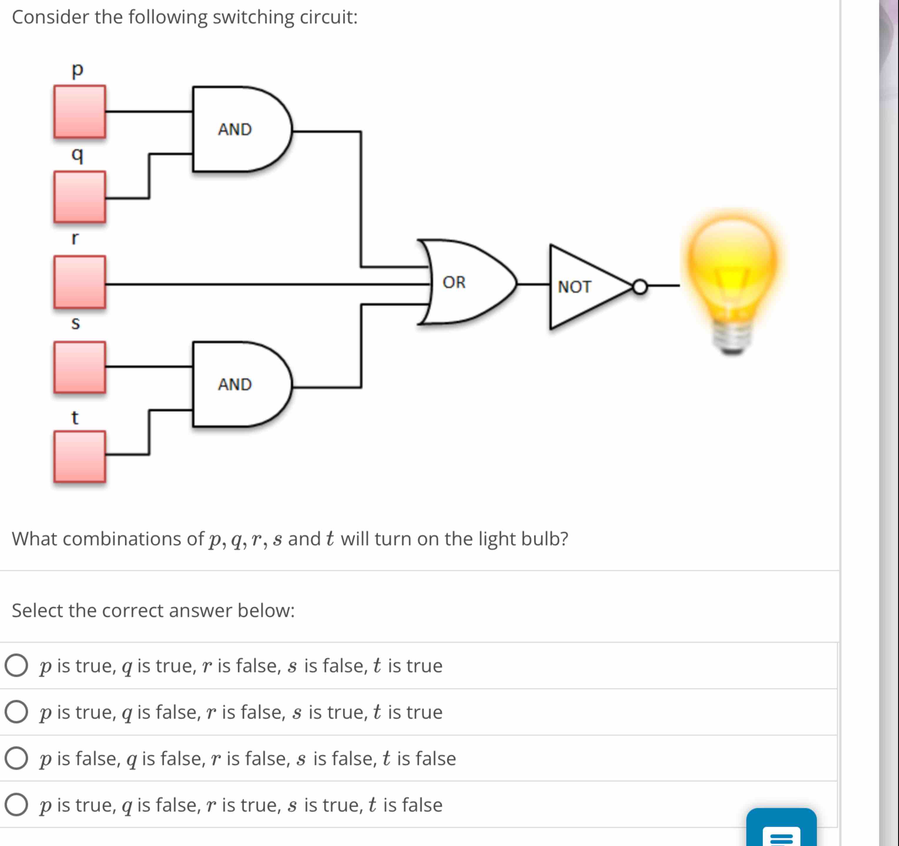 Solved Consider the following switching circuit:What | Chegg.com