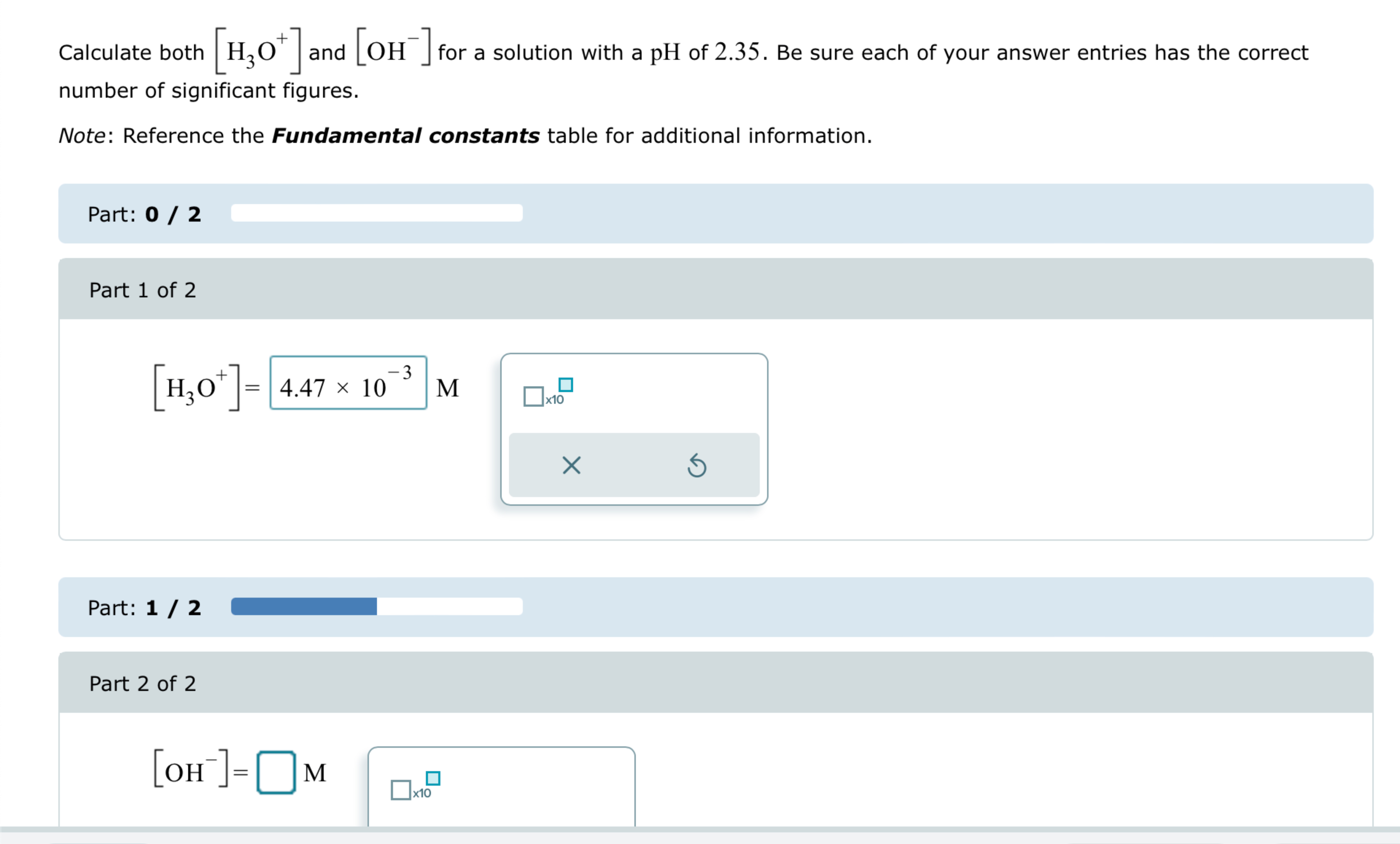Solved Calculate both H3O+and OH-for a solution with a pH | Chegg.com