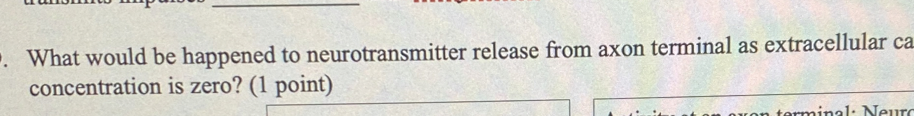 Solved What would be happened to neurotransmitter release | Chegg.com