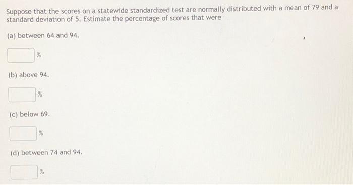 Solved Suppose that the scores on a statewide standardized | Chegg.com
