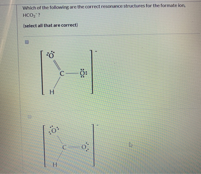 Solved Which Of The Following Are The Correct Resonance