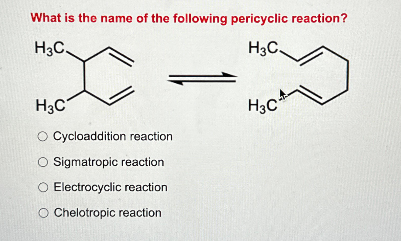 Solved What is the name of the following pericyclic | Chegg.com