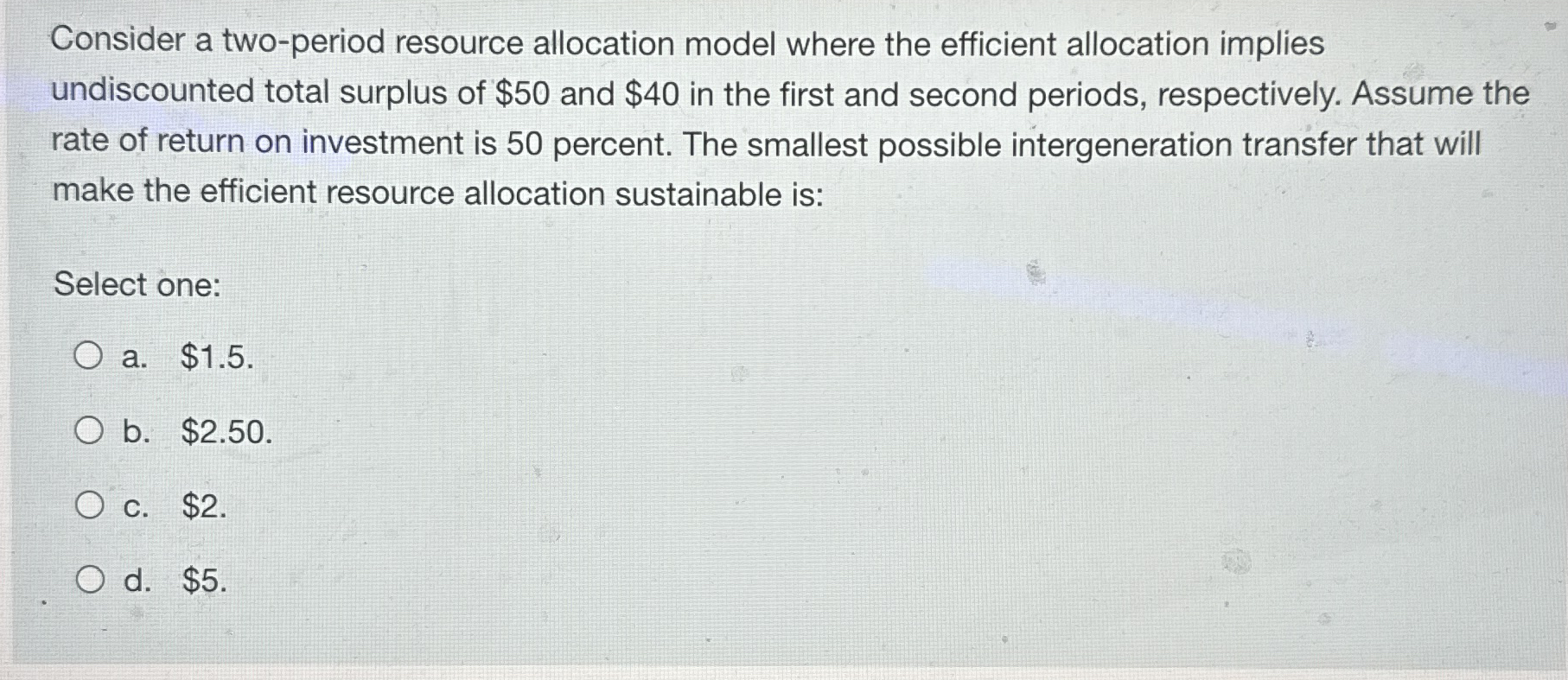 Solved Consider a two-period resource allocation model where | Chegg.com