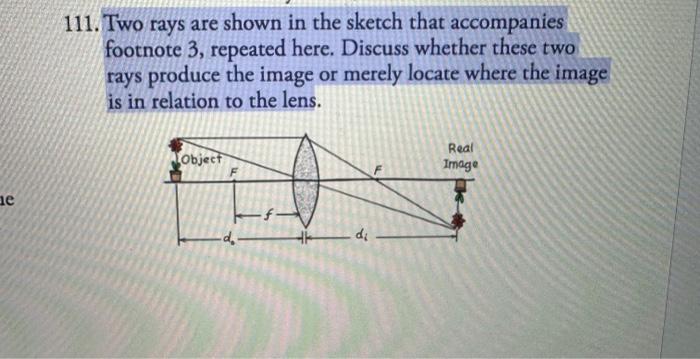 Solved Two rays are shown in the sketch that accompanies | Chegg.com