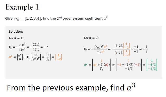 Solved Example 1Given rk=[1,2,3,4], ﻿find the 2nd ﻿order | Chegg.com