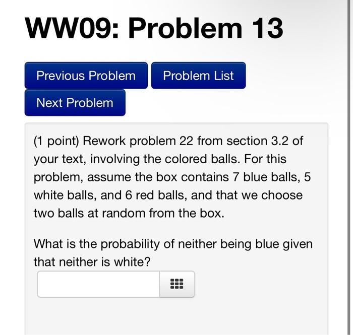 Solved (1 point) Rework problem 22 from section 3.2 of your | Chegg.com