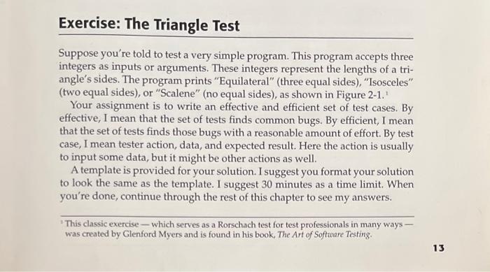 Exercise: The Triangle Test Suppose you're told to | Chegg.com