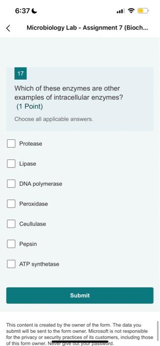 Solved Microbiology Lab - Assignment 7 (Bioch... 1. In this | Chegg.com