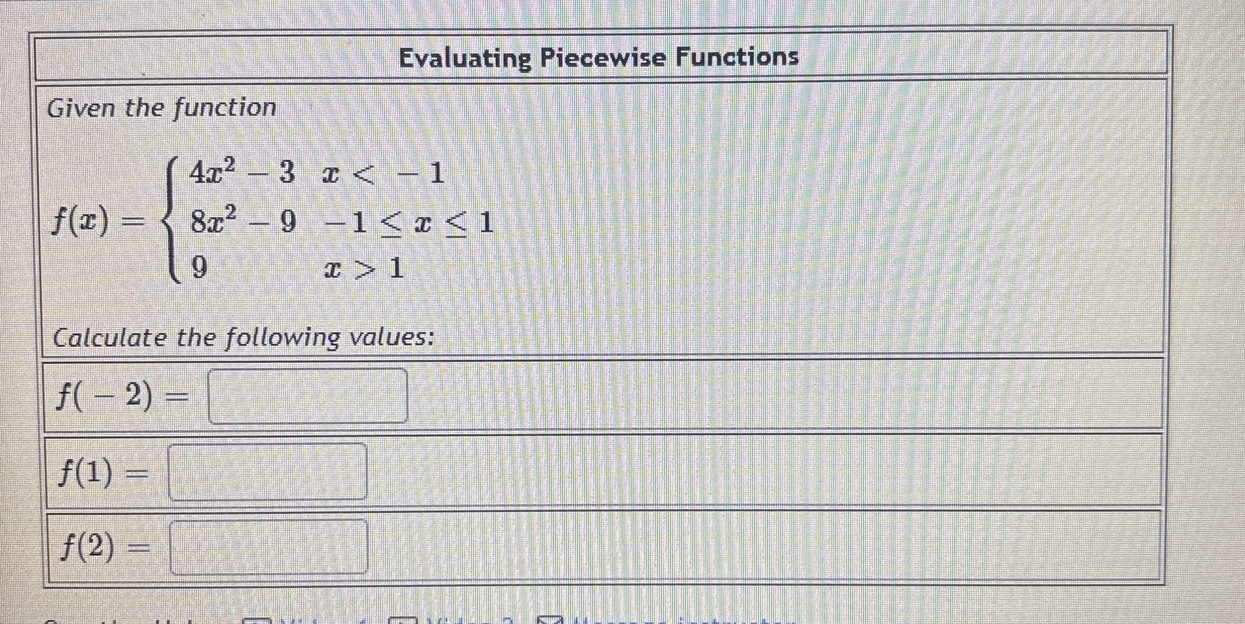 Solved Evaluating Piecewise FunctionsGiven the | Chegg.com