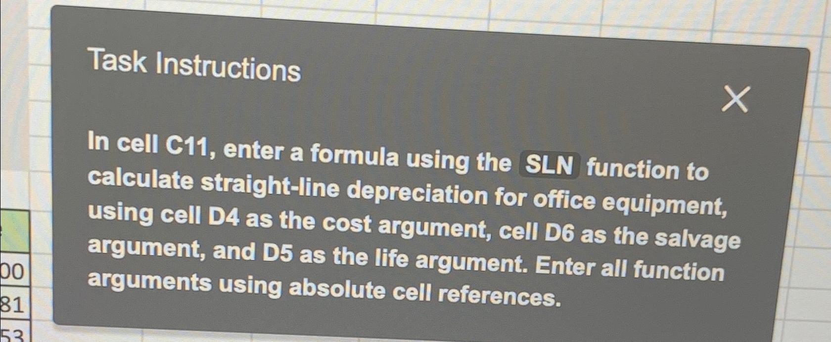 Solved Task InstructionsIn cell C11, ﻿enter a formula using | Chegg.com