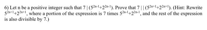 Solved 6) Let n be a positive integer such that | Chegg.com