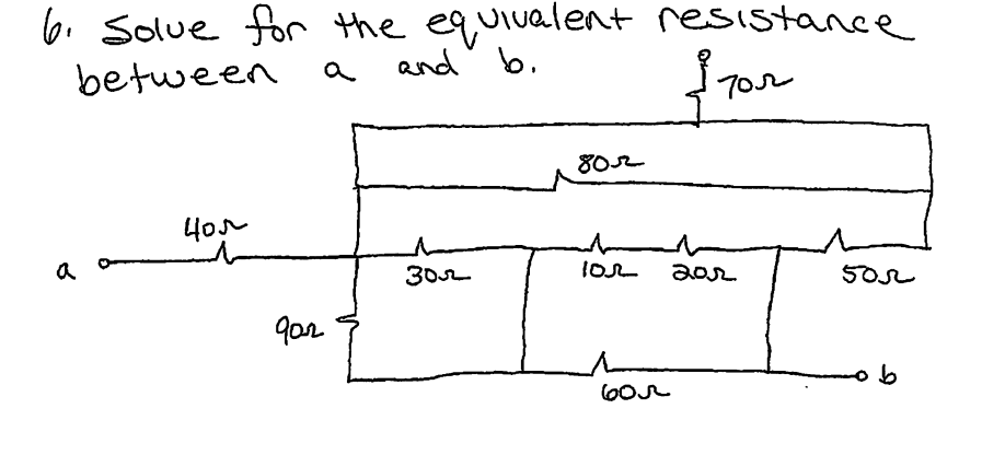 6. ﻿Solve for the equivalent resistance between \( ﻿a | Chegg.com