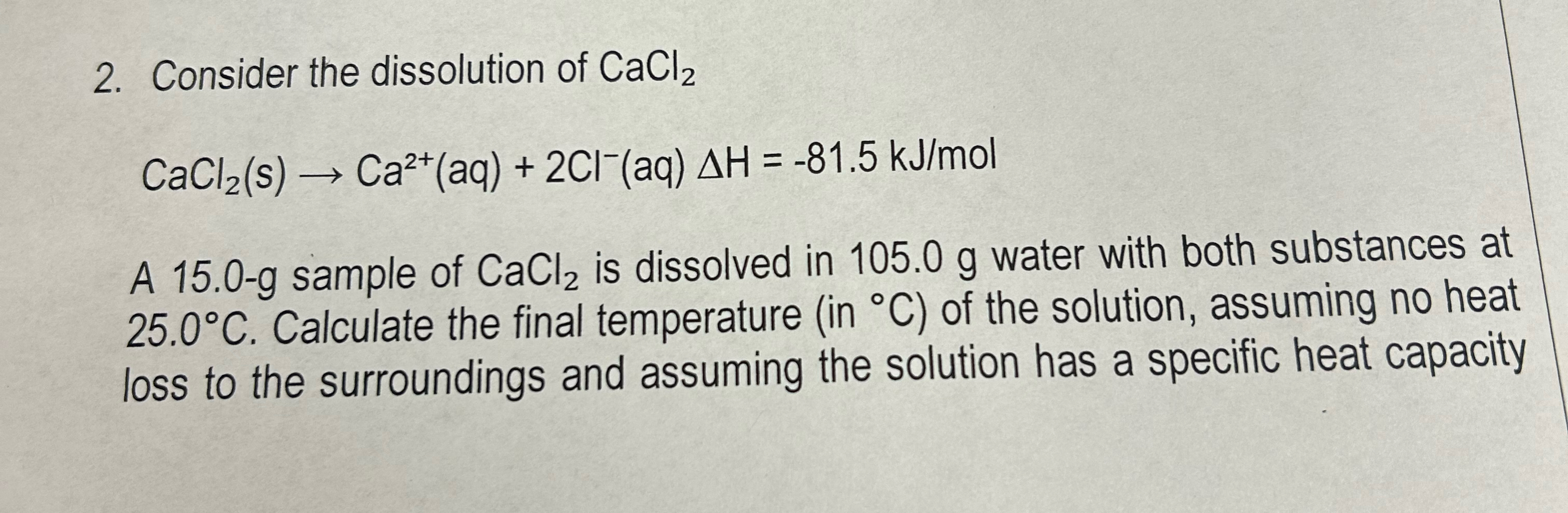 Solved Consider the dissolution of | Chegg.com