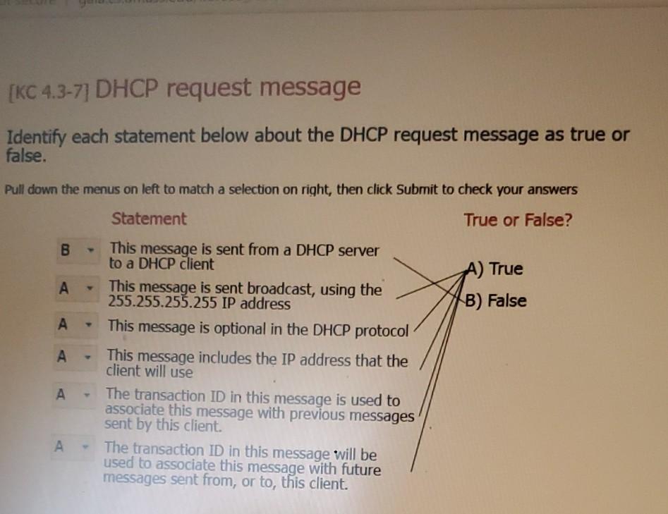 Solved [KC 4.3-71 DHCP request message Identify each | Chegg.com