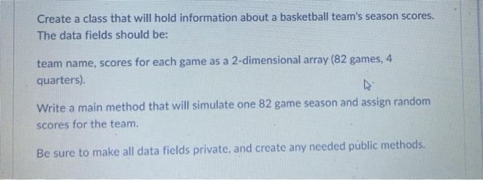 Solved Create a class that will hold information about a | Chegg.com