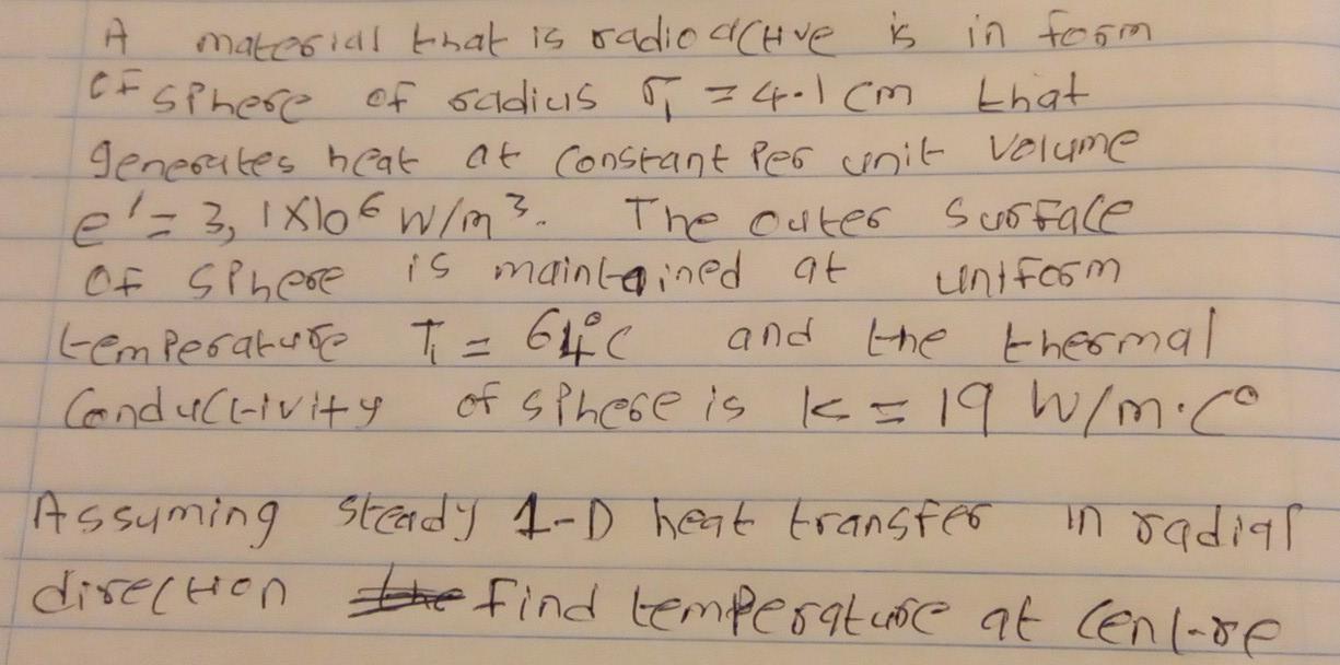 Solved A material that is radioactive is in room of sphere | Chegg.com