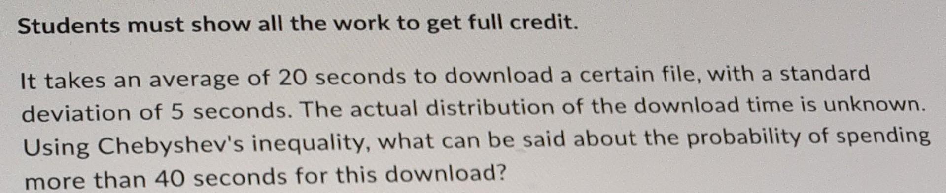 Solved Students must show all the work to get full credit. | Chegg.com
