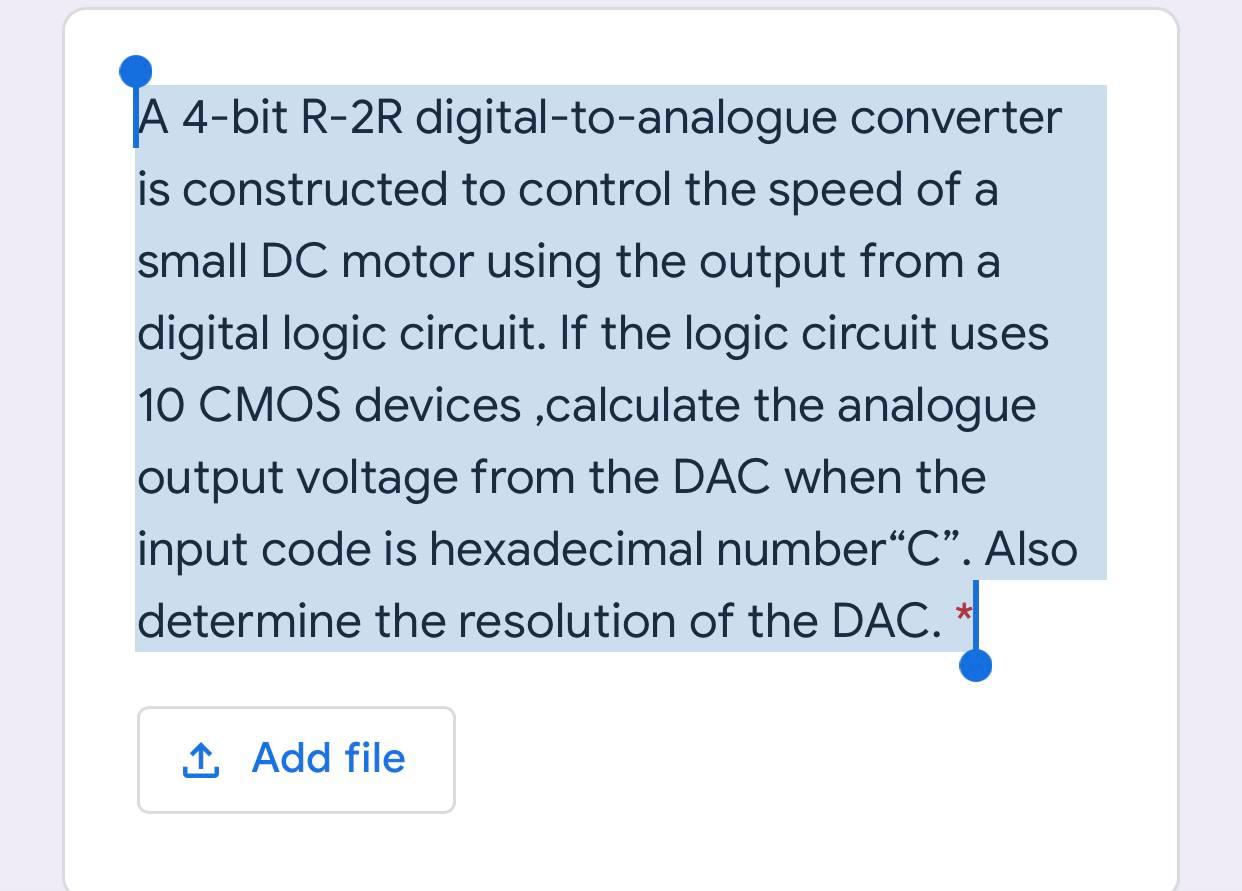 Solved A 4-bit R-2R digital-to-analogue converter is | Chegg.com