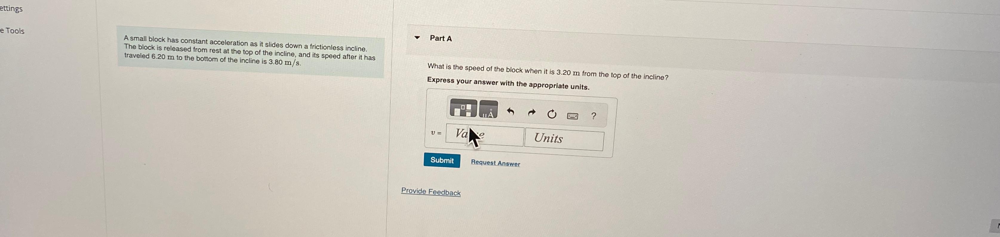 Solved A small block has constant acceleration as it slides | Chegg.com