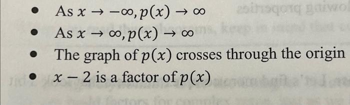 Solved Find the equation of a polynomial, P(x), with the | Chegg.com